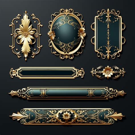 Premium Photo Gradient Black Backgrounds With Golden Frames