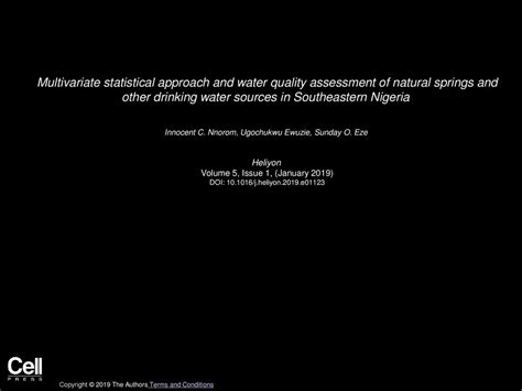 Multivariate Statistical Approach And Water Quality Assessment Of