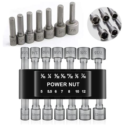 Power Nut Driver Drill Bit Set 14pcs Hex Socket Sleeve 41 Off