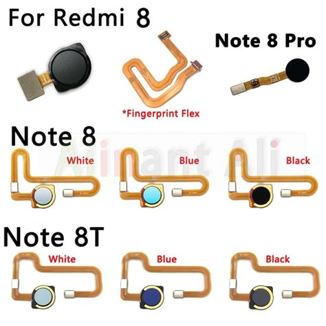 เครองสแกนลายนวมอ ปมโฮม สาหรบ Xiaomi Redmi Note 8 8T Pro Plus