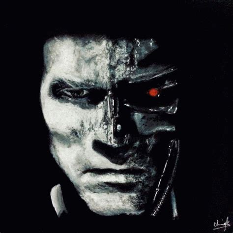 Terminator Man Machine Drawing By Olivier Pringal Artmajeur