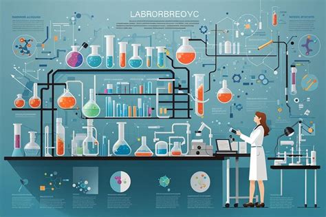 Infografía De Laboratorio Con Biología Molecular Genética Física