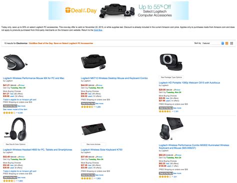 Amazon Gold Box Up To Off Logitech Accessories Wireless Mice From Solar Keyboard