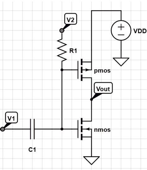 Solved Below Is A Circuit Where Nmos And Pmos Are Connected Together