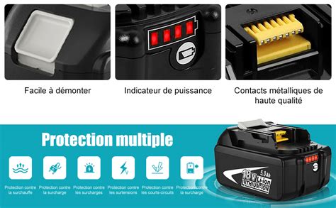 Catastro 2x Batterie 18v 50ah De Remplacement Pour Makita Batterie 18v