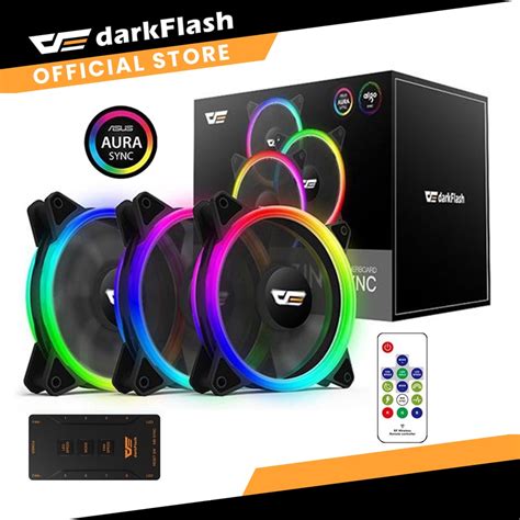 Darkflash Dr12 Pro 3in1 3double Ring Fan Control Remote Contro Rgb Fans 4pin Shopee Philippines
