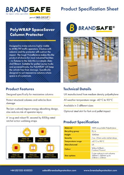 Polywrap Spacesaver Column Protector Warehouse Column Protector