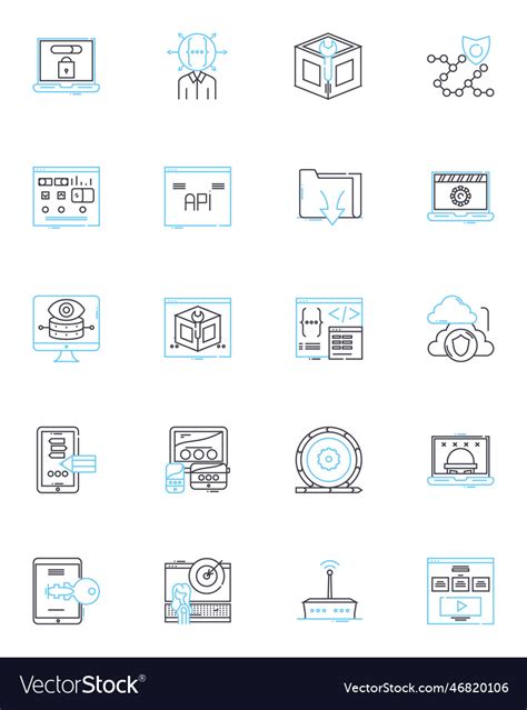 Online Platform Linear Icons Set Connectivity Vector Image
