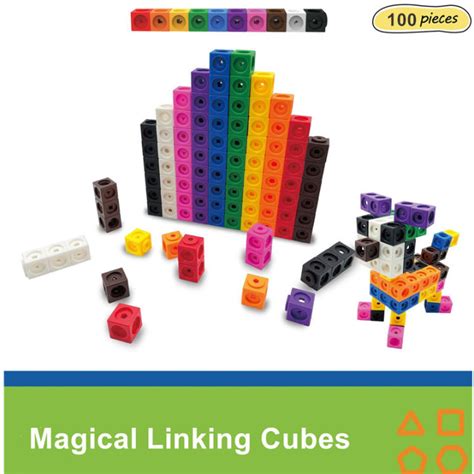 100 Piece Linking Cubes Set For Counting Sorting Stem Connecting Math Manipulatives
