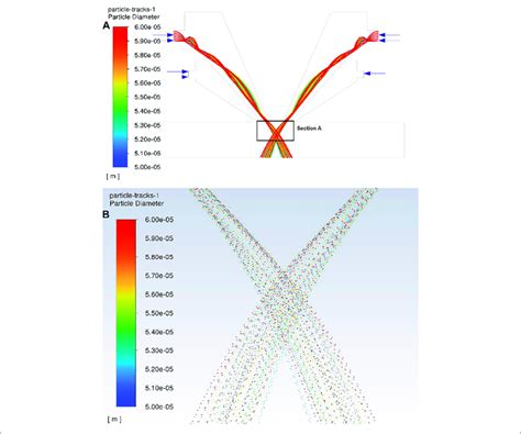 A Powder Particle Track Simulation B Section A Of The Particle