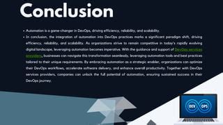 Role Of Automation In Devops Processes Devops Services Providers Ppt