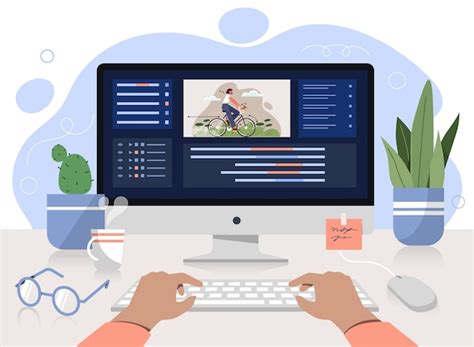 Premium Vector Profession Of Graphic Animator Or Editor Person Works