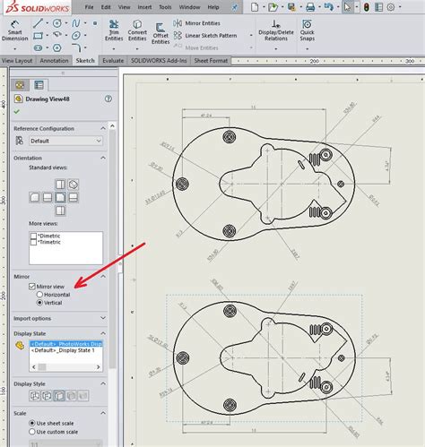 Mirror SOLIDWORKS Drawing View Is New For SOLIDWORKS 2017