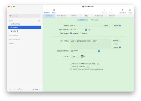 Mamp Pro Macos Documentation Sites Site General Basic