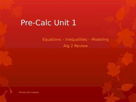 Pptx Pre Calc Unit 1 Dokumen Tips