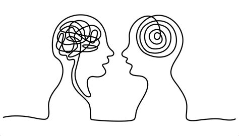 Confusion And Clarity Mindset Illustration Continuous One Line Drawing 57305900 Vector Art At