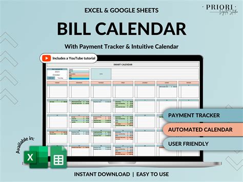 Excel Bill Tracker Template