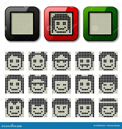 Lcd Display Pixel Faces Stock Vector Illustration Of Color 33664533