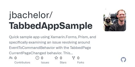 GitHub Jbachelor TabbedAppSample Quick Sample App Using Xamarin Forms Prism And