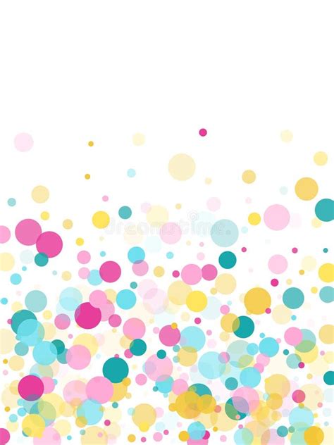 Fondo Festivo Del Confeti Redondo De Memphis En Azul Rosado Ciánico Y Amarillo Vector Infantil