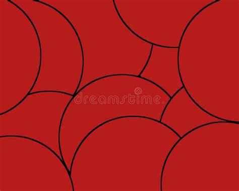 Red Abstract Background With Circle Lines Intersecting Each Other