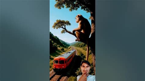 A Monkey Saves Passenger Train Shortvideos Viralvideos Comedy Funny