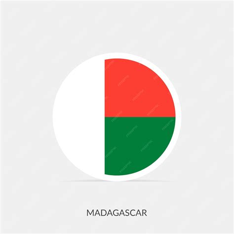 Premium Vector Madagascar Round Flag Icon With Shadow