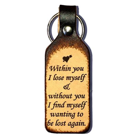 Within You I Lose Myself Leather Keychain Love Chirp Ts