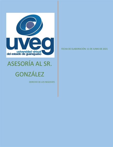 Asesoría Al Sr González AsesorÍa Al Sr GonzÁlez Derecho De Los