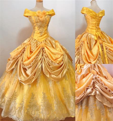 Handmade Cosplay Princess Belle Dress Belle Yellow Dress Etsy