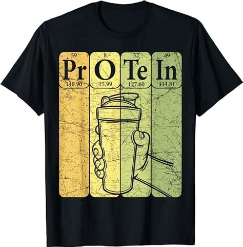 Gym Protein Periodic Table Elements Workout Protein Shake T Shirt