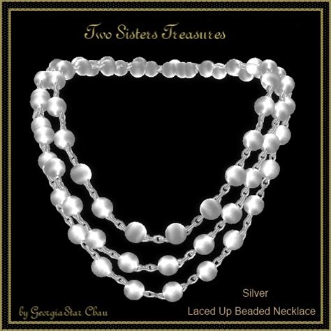 Second Life Marketplace Tst Laced Up Silver Bead Necklace