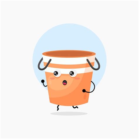 Premium Vector Cute Bucket Character Exercising Jogging