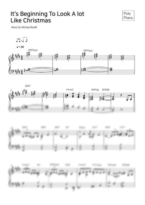 악보 Michael Bublé Its Beginning To Look A Lot Like Christmas By
