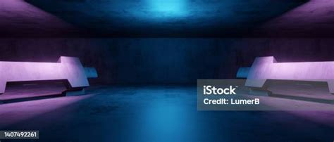 기술 추상 미래 거대한 큰 다크 홀 차고 터널 복도 자동차 빈 스튜디오 현대 블루 청록색 배너 배경 배경 화면 3d 렌더링 3차원 형태에 대한 스톡 사진 및 기타 이미지