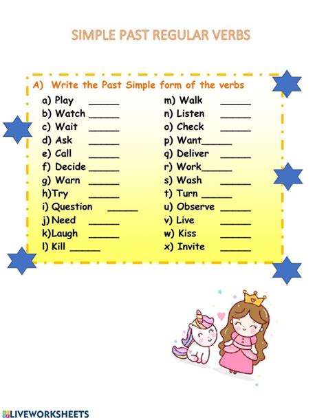 Simple Past Regular Verbs Worksheet
