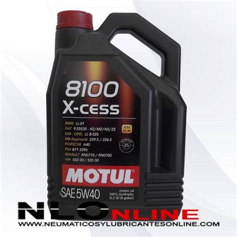 Motul 8100 X-cess 5W40 5L - 28,25 € - Neumáticos y Lubricantes On-Line ...