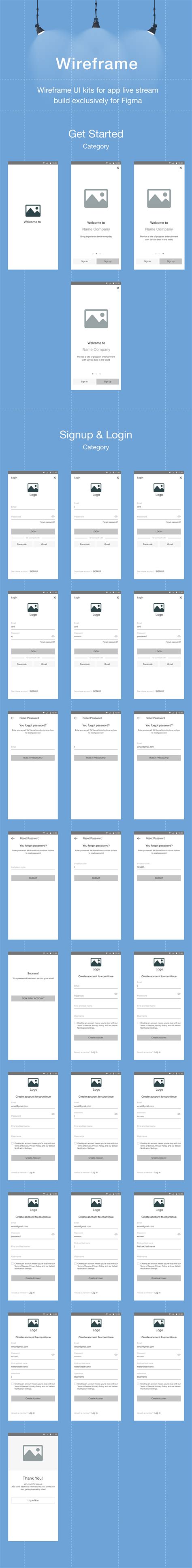 Free Live Stream App Wireframe Ui Kits Part 1 On Behance