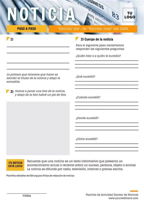 Hojas De Trabajo De Periódico