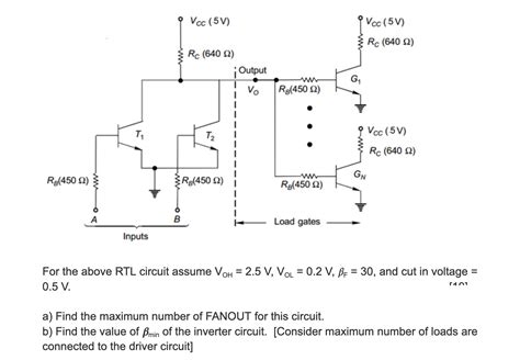 Solved For The Above Rtl Circuit Assume Voh 2 5 V Vol 0 2