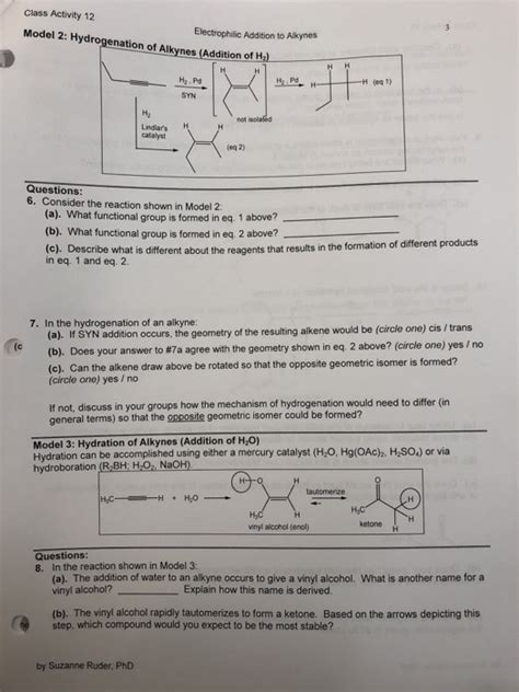 Solved Electrophilic Addition to Alkynes Class Activity 12 | Chegg.com