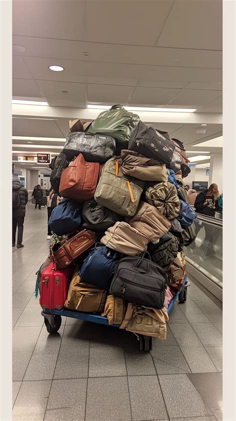 Free Overloaded Luggage Cart Image Overloaded Luggage Cart