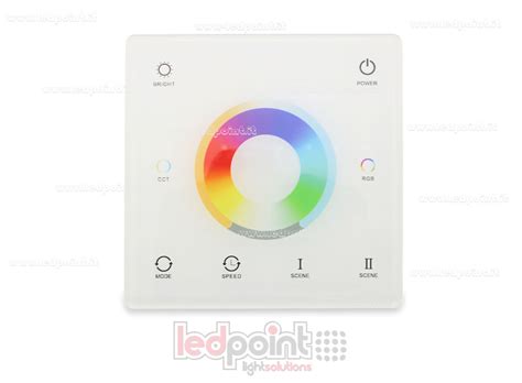 Ledpoint Srl Télécommande Murale Rf24g Rgbcct Slim Blanche