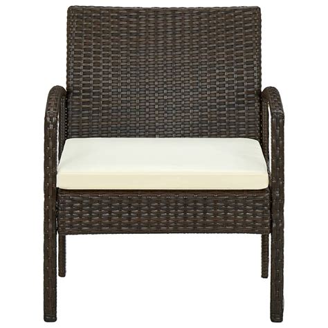 Gartenstuhl Mit Kissen Poly Rattan Braun Weddig