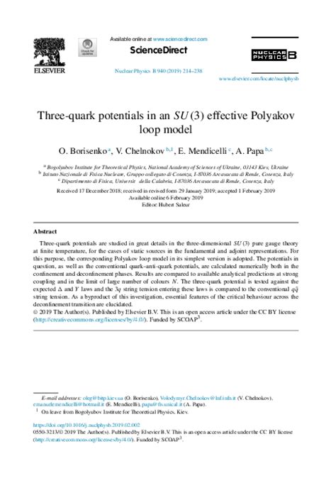 pdf three quark potentials in an su 3 effective polyakov loop model pdf