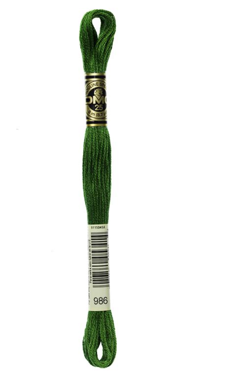 986 Very Dark Forest Green Dmc Floss Midway Wool