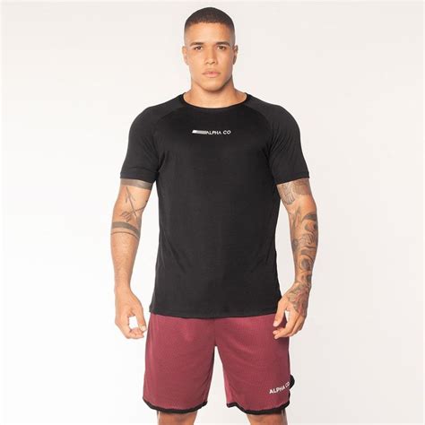 Camiseta Masculina Dry Esportiva Academia Direction Preto Alpha CO