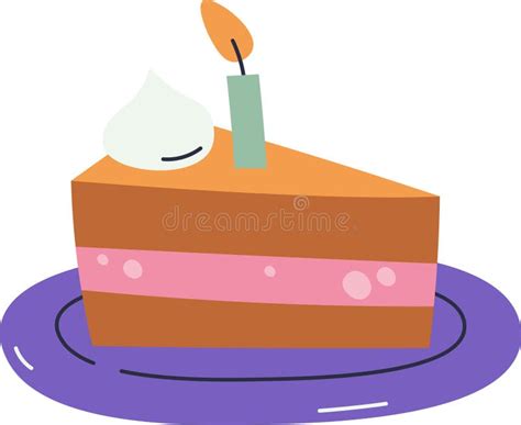 Birthday Slice Of Cake Stock Vector Illustration Of Celebration