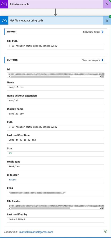 Power Automate Onedrive For Business Get File Metadata Using Path