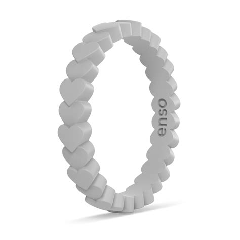 Heart Stackable Silicone Ring Misty Grey Enso Rings